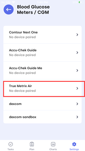 Connecting the Trividia True Metrix Air to Allie on iOS – Codex Health